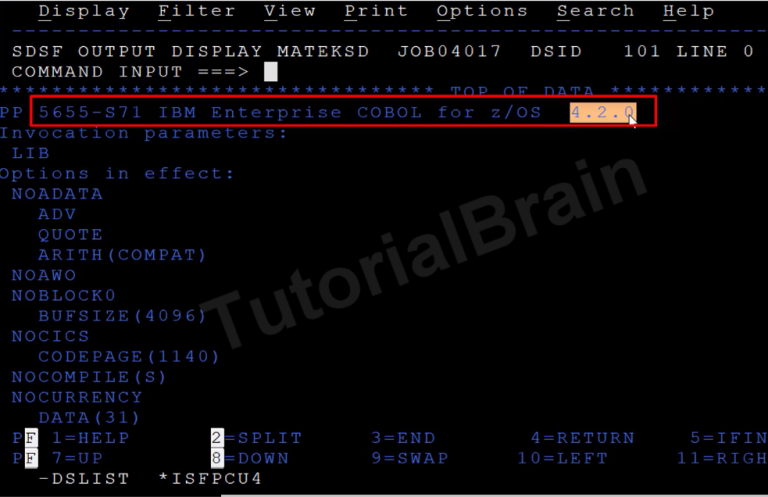 COBOL Versions — How to check version of COBOL — TutorialBrain