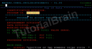 COBOL ACCEPT Statement with Examples— TutorialBrain