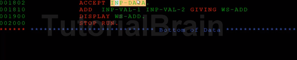 Cobol Accept Statement With Examples— Tutorialbrain
