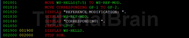 Cobol Move Different Types Of Move Statement — Tutorialbrain