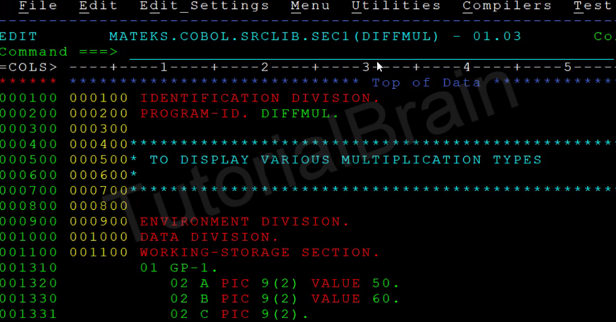 Cobol Arithmetic Operations Tutorial Tutorialbrain