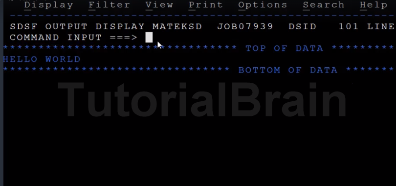 Cobol Hello World Program Tutorialbrain