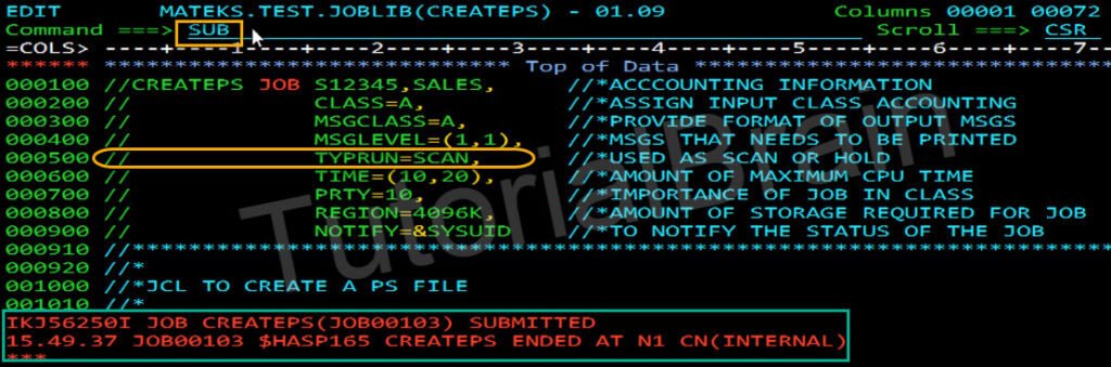 JCL - How to Execute a JCL — TutorialBrain