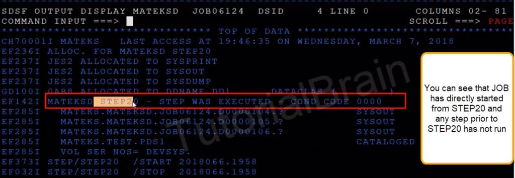 JCL RESTART Parameter Example and Syntax — TutorialBrain
