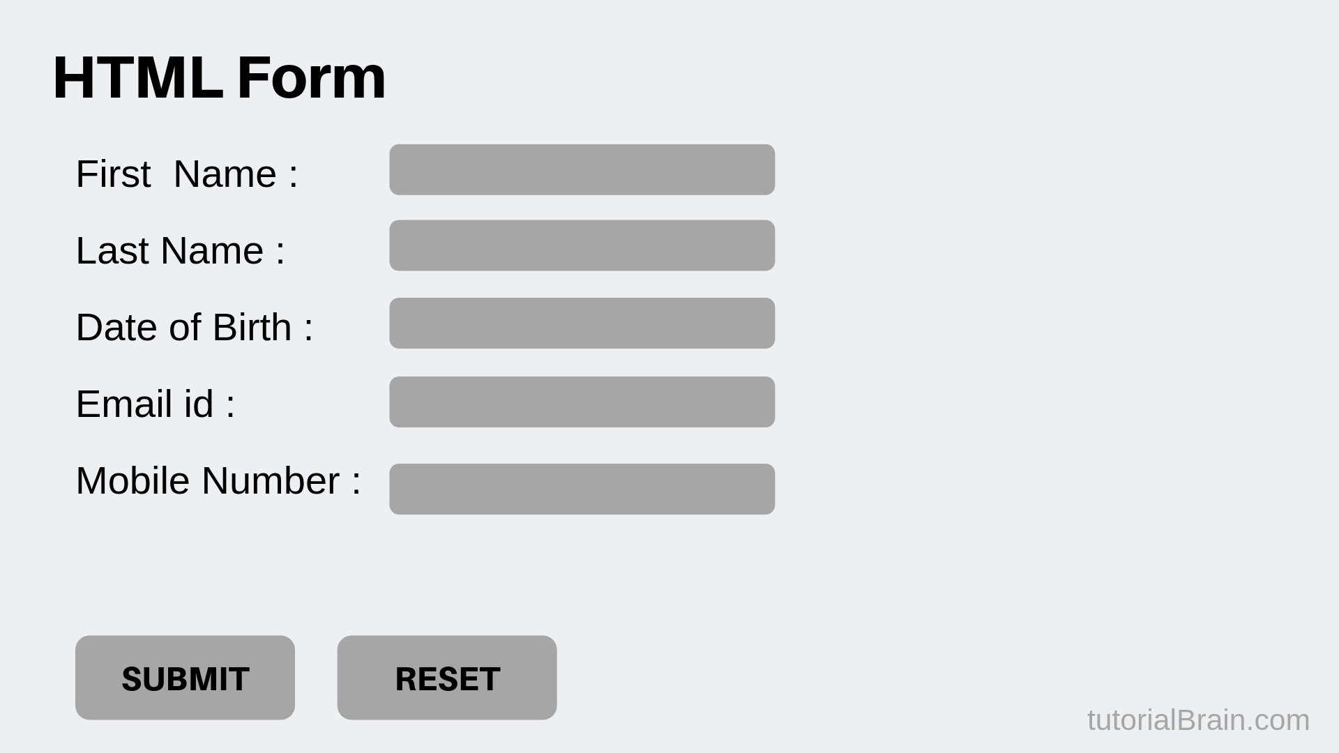 Html Forms Tutorial How To Create Forms In Html Tutorialbrain