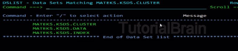 VSAM ksds — TutorialBrain