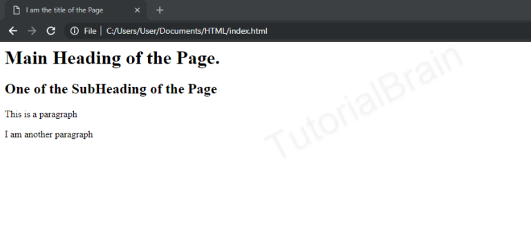 HTML Getting Started — TutorialBrain