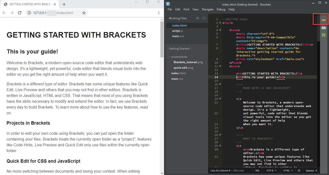 Brackets Live Preview Tutorialbrain