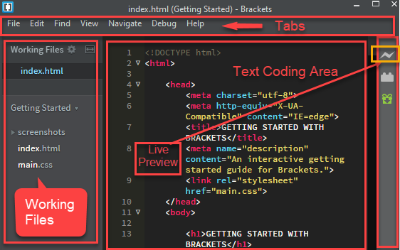 How To Use Brackets Text Editor Tutorialbrain