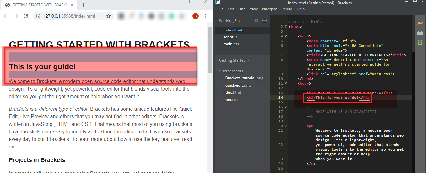 Brackets Live Preview Tutorialbrain