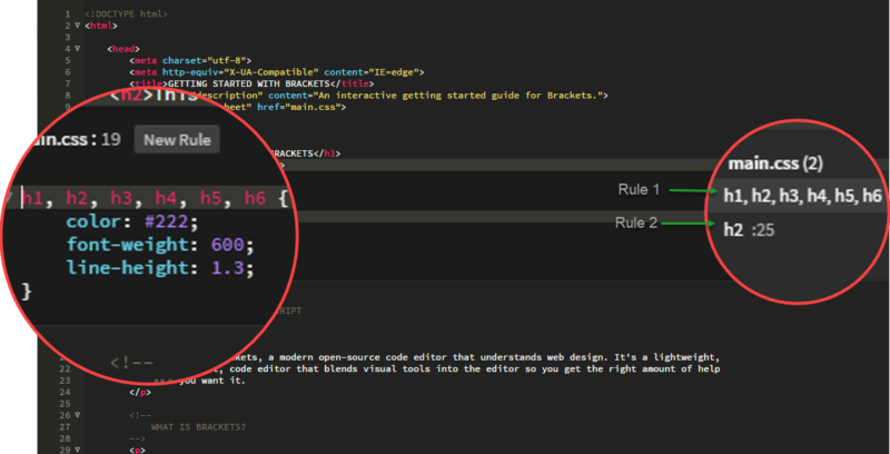 Brackets Quick Edit — TutorialBrain