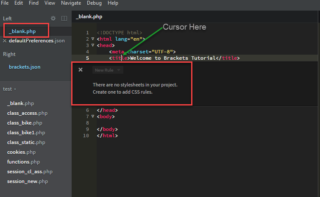 Brackets Quick Edit — TutorialBrain