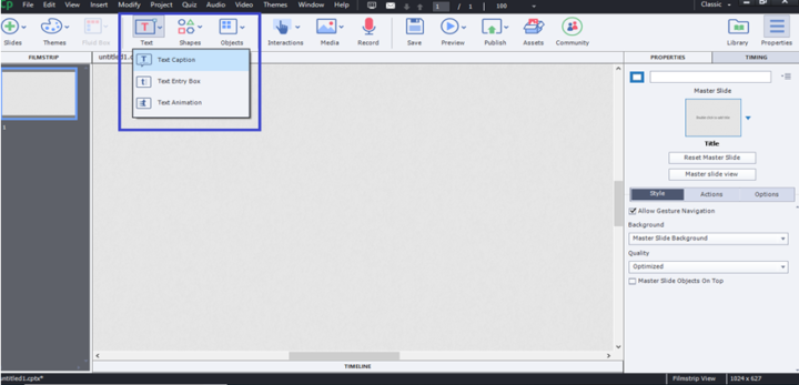 Create Text Captions — TutorialBrain