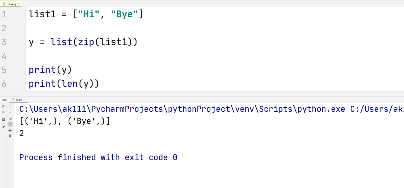 Python Zip — TutorialBrain