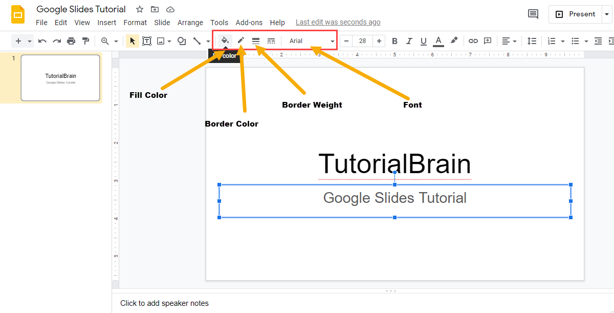 Google Slides - Working with Text — TutorialBrain