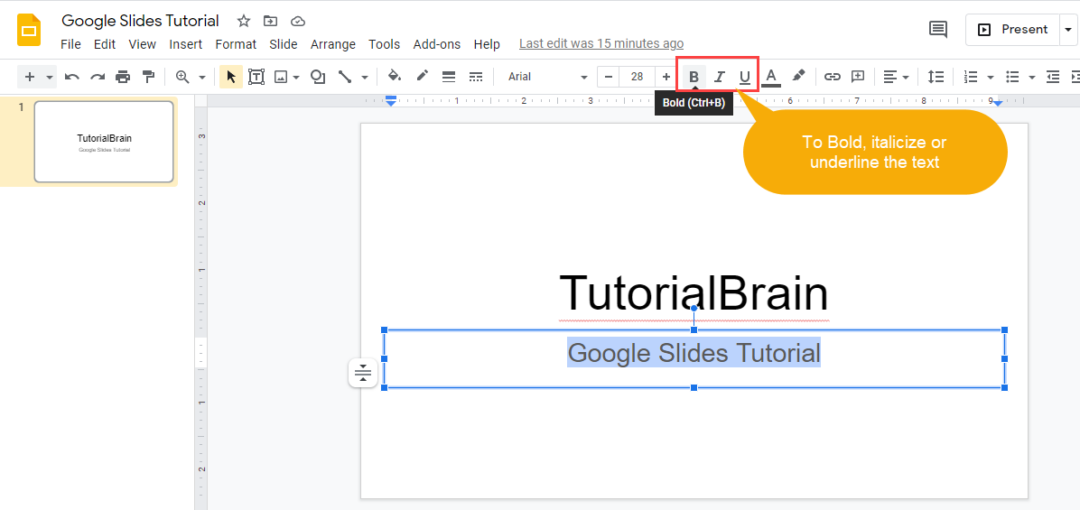 Google Slides - Working with Text — TutorialBrain