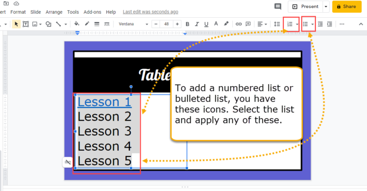Google Slides - Working with Text — TutorialBrain