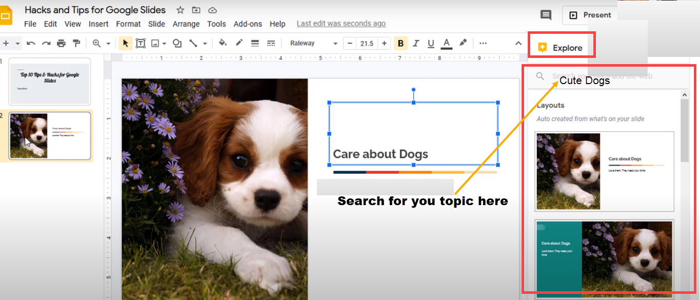 Google Slides - Tips and Tricks — TutorialBrain
