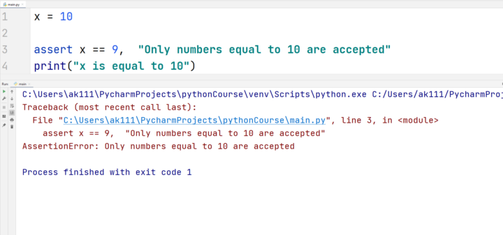 Python Assert Keyword — TutorialBrain