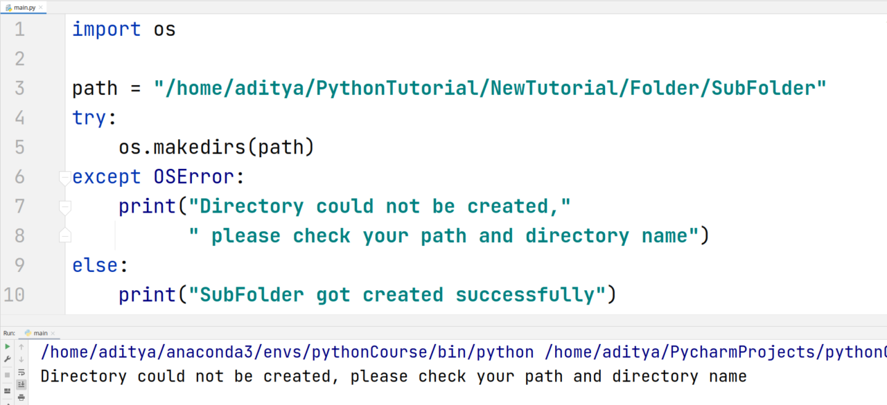 Python Create Directory — TutorialBrain