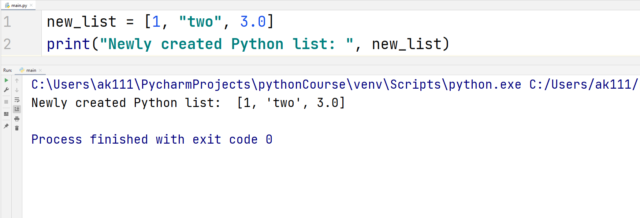 Python Create List — TutorialBrain