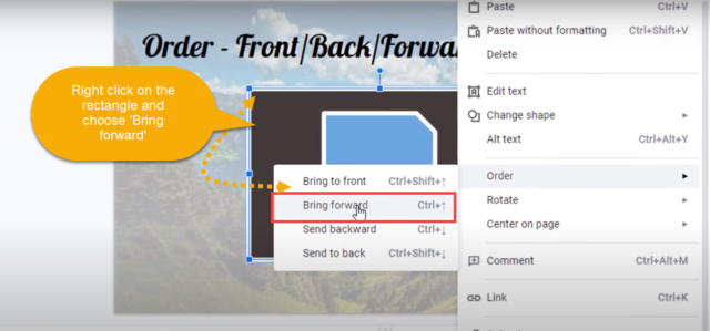 Google Slides - Bring to Front or Forward & Send to Back or Backwards ...