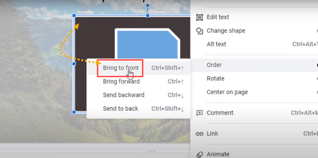 Google Slides - Bring to Front or Forward & Send to Back or Backwards ...